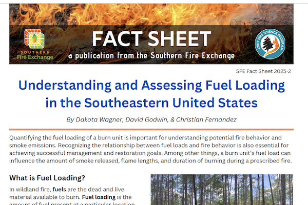 New SFE Fact Sheet: Understanding and Assessing Fuel Loading in the ...