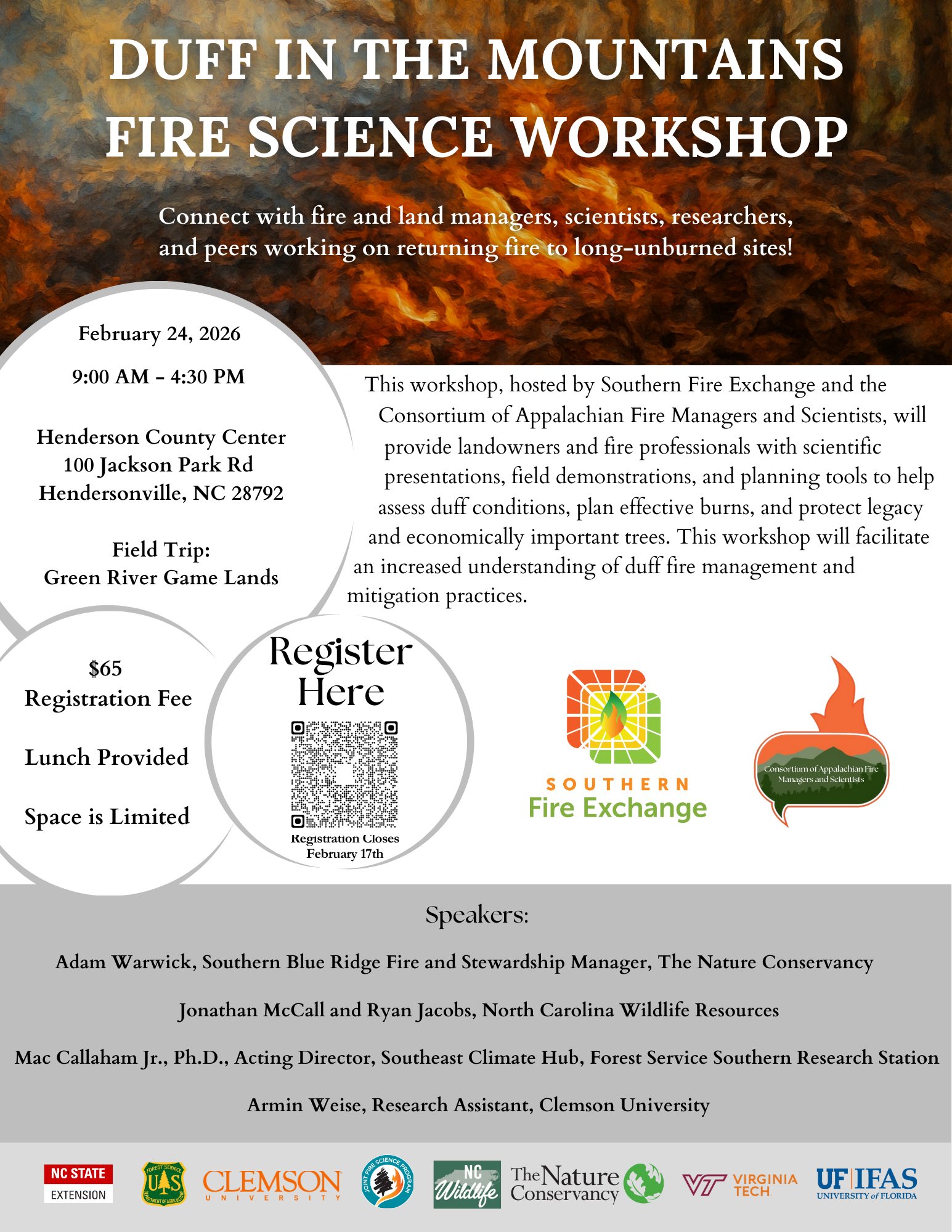 SFE and CAFMS Duff in the Mountains Fire Science Workshop – Southern ...